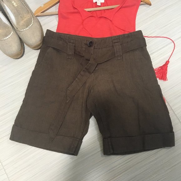 bebe | Shorts | Bebe Belted Linen Shorts | Poshmark